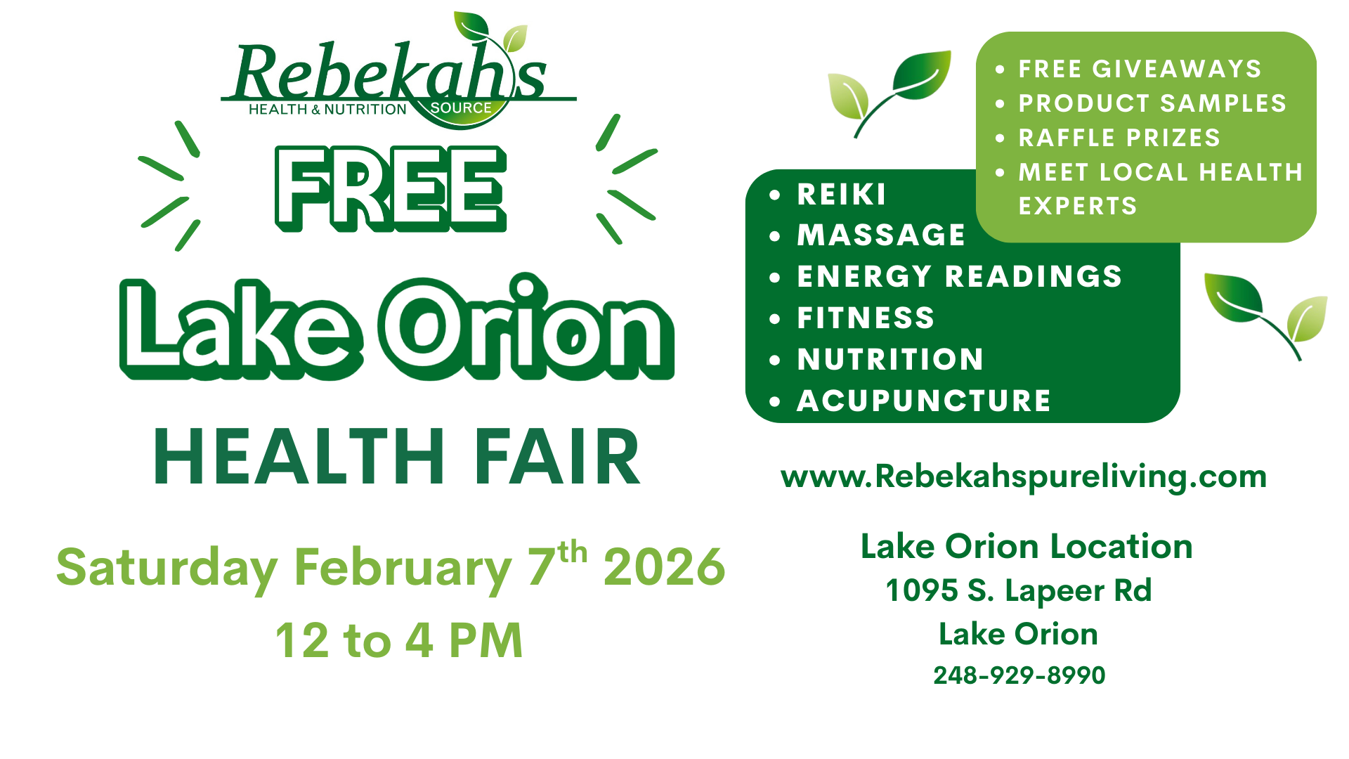 Heart to Heart Health & Wellness Fair Coming to Lake Orion! - Rebekah's ...